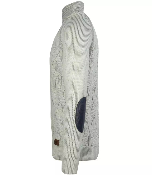 Pánský hrubý vlněný svetr s rolákem kostkovaný (13379 / 704) - Agrafka