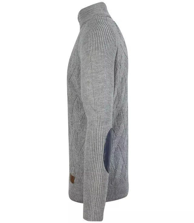 Pánský hrubý vlněný svetr s rolákem kostkovaný (13378 / 704) - Agrafka