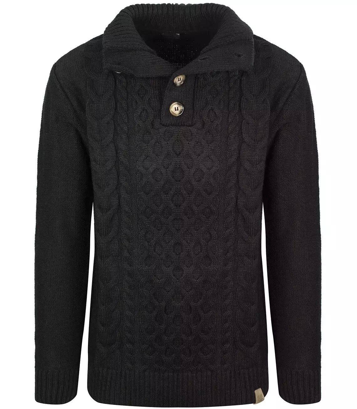 Pánský hrubý vlněný svetr s rolákem kostkovaný (13385 / 680) - Agrafka